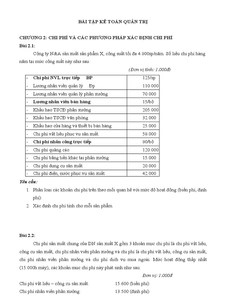 Bài tập KTQT- 1 | PDF
