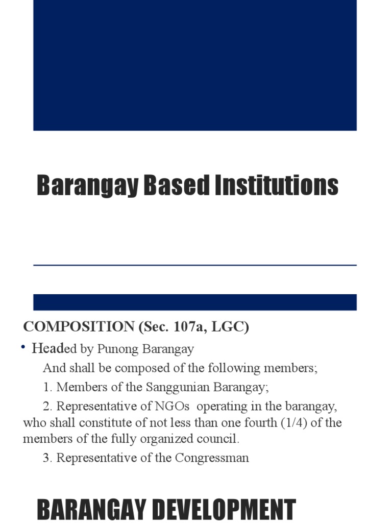 Barangay Based Institutions (BBIs) New | Download Free PDF | Waste ...