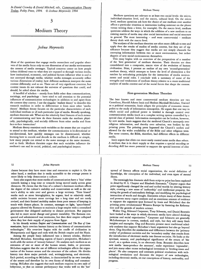 Medium Theory | PDF