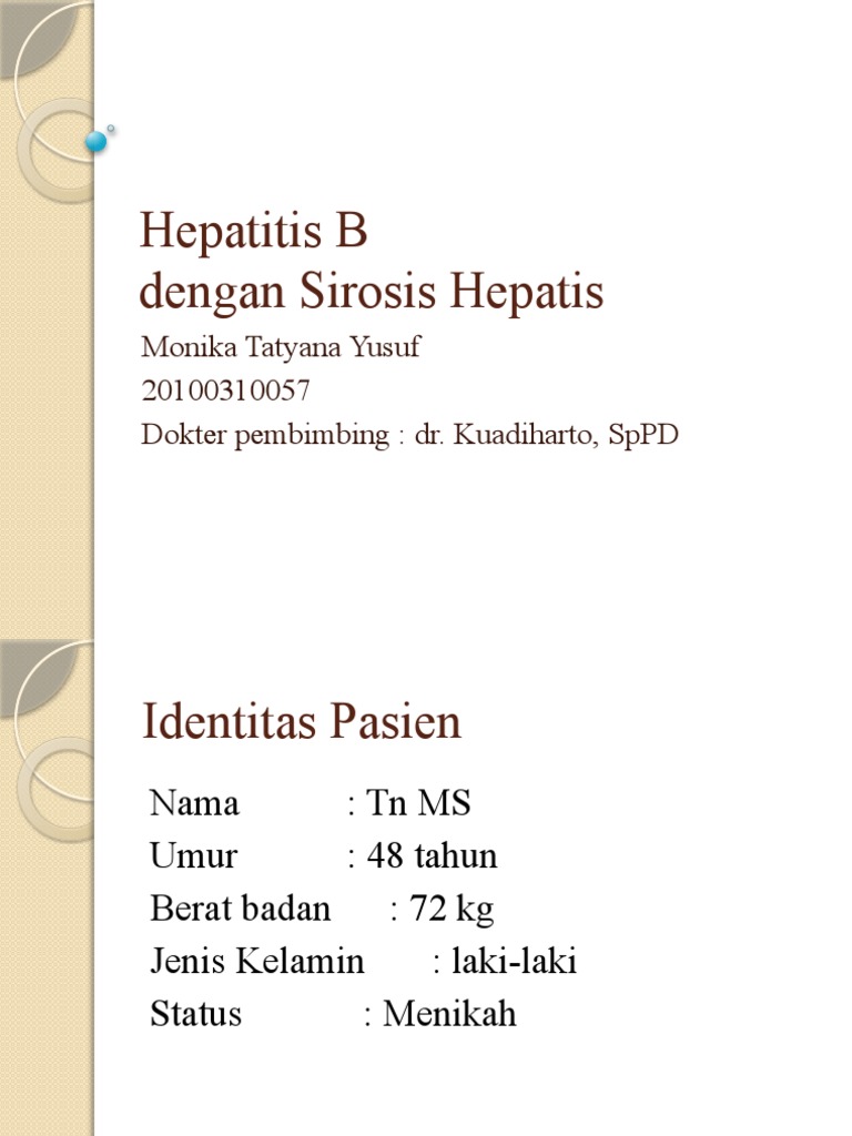 Hepatitis B dan Sirosis: Diagnosis dan Terapi | PDF | Sains & Matematika
