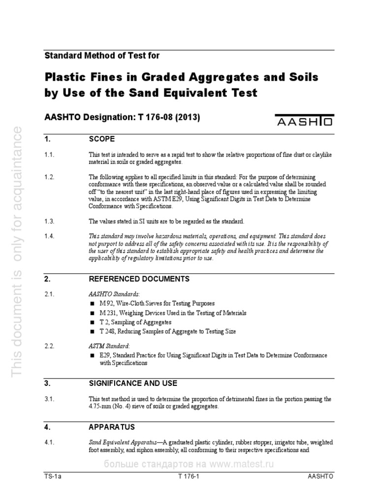 Aashto - T176-13 en | PDF