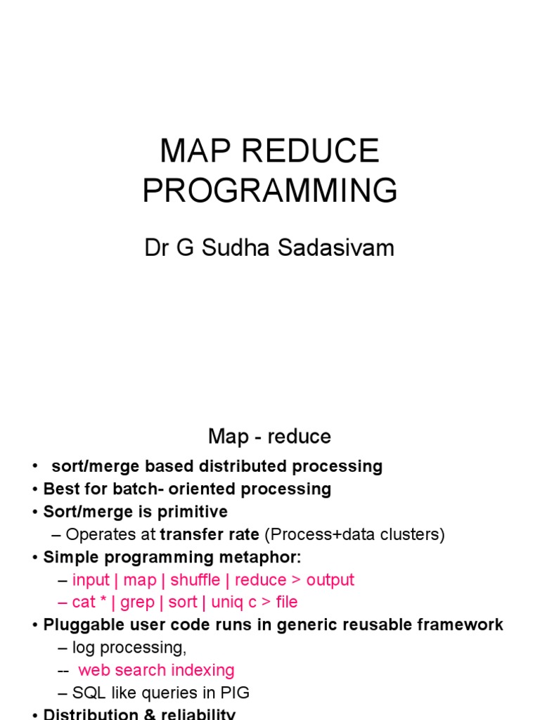 Map Reduce Programming Pdf Map Reduce Apache Hadoop