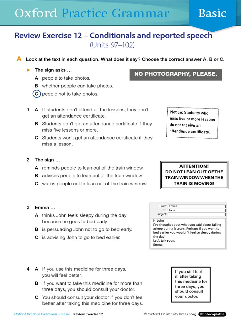 Review Exercise 12 Conditionals and Reported Speech | PDF