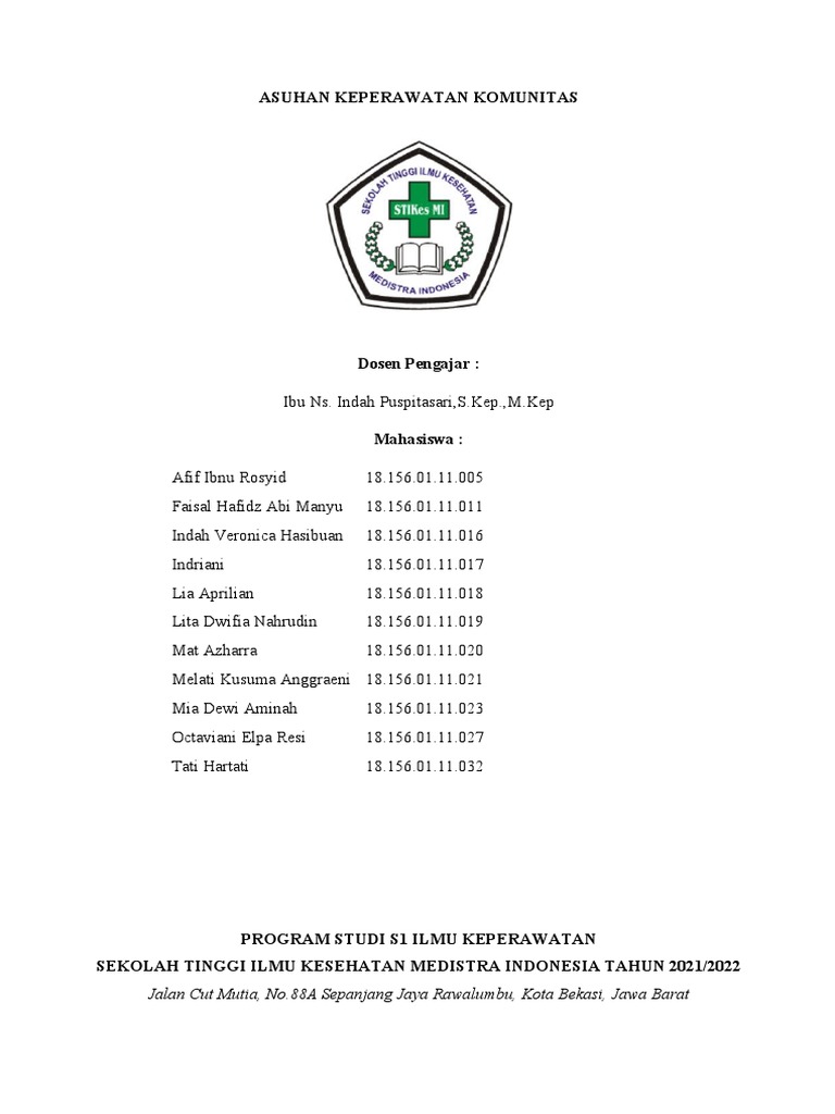 Asuhan Keperawatan Komunitas Kelompok 3 | PDF