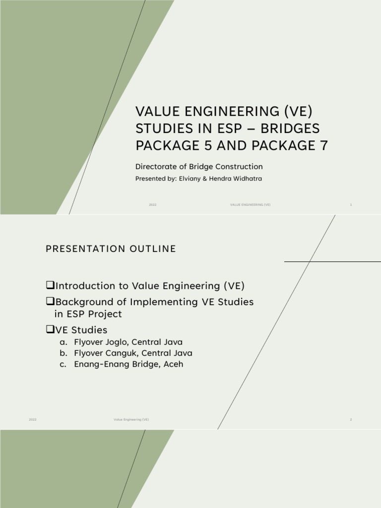 Value Engineering Presentation ESP Bridges | PDF | Road | Bridge