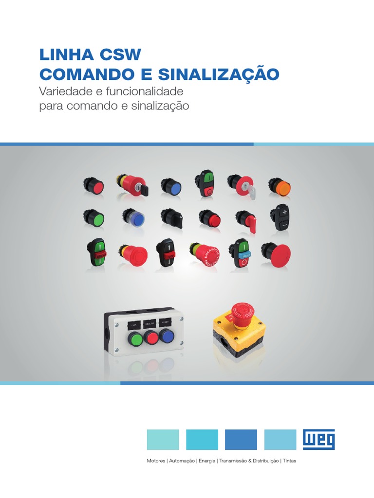 WEG Comando e Sinalizacao CSW 50009820 Catalogo PT | PDF | Parafuso | Cor