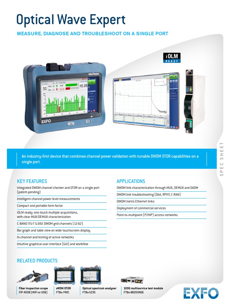 Exfo Spec-Sheet Optical-Wave-Expert v5 en | PDF | Wavelength Division Multiplexing | Electronics