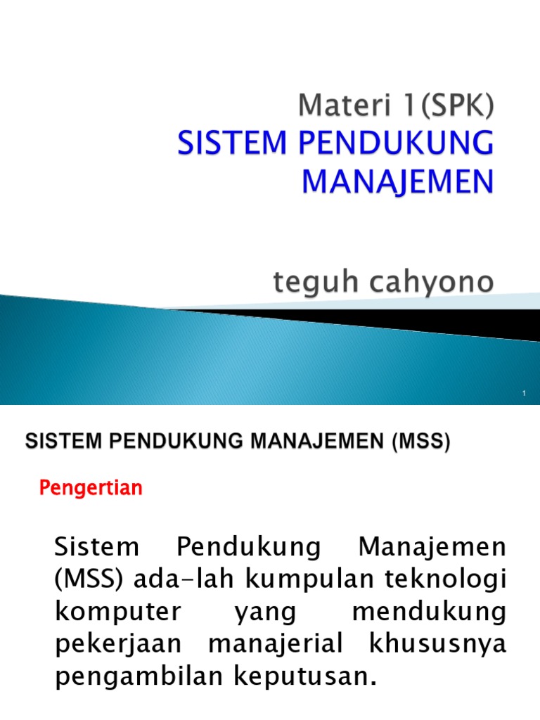 Materi 1 SPK 1 | PDF