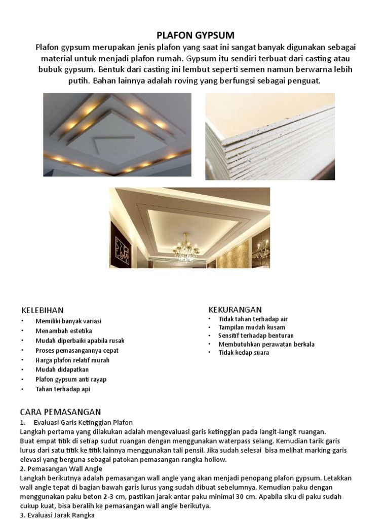 Plafon Eternit Dan Gypsum | PDF