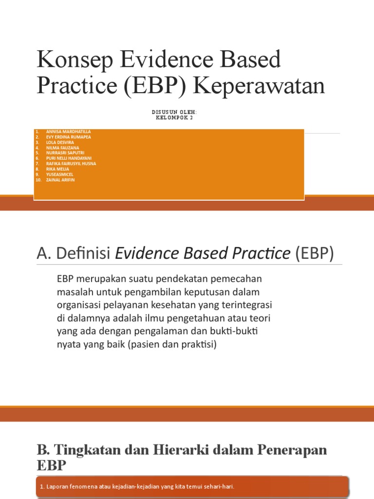 Konsep Evidence Based Practice (EBP) Keperawatan | PDF