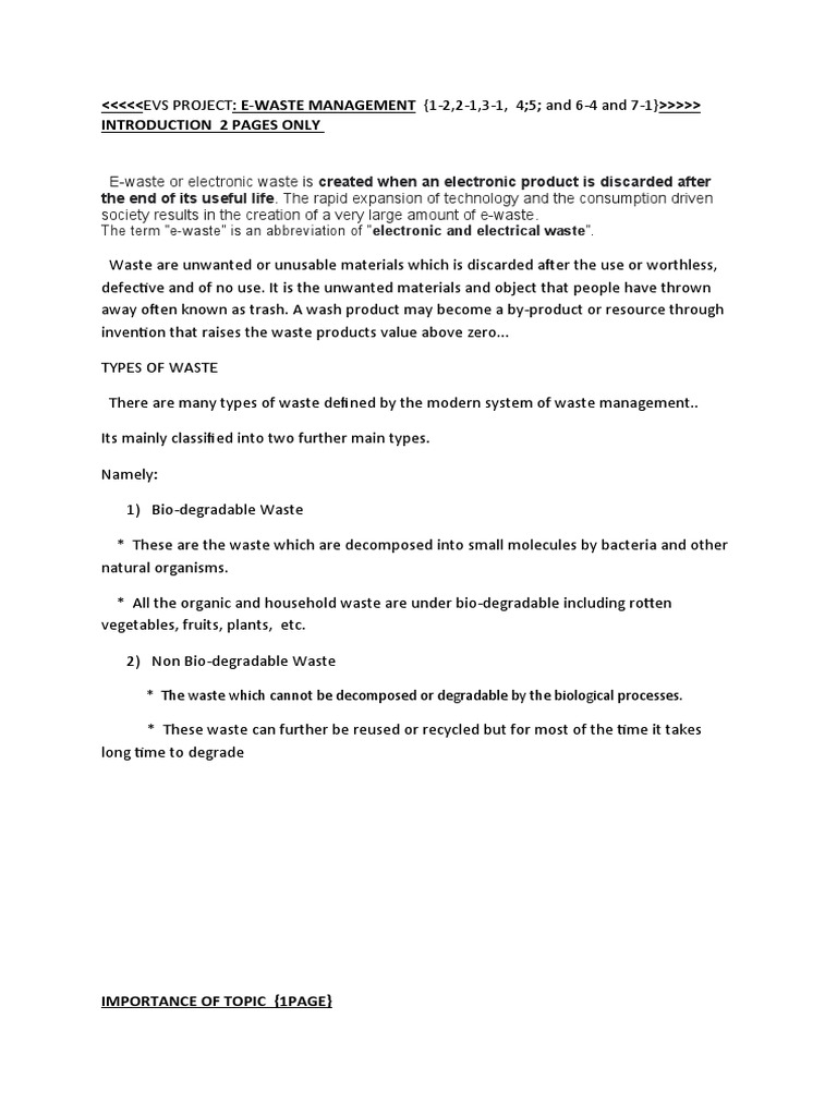 Syjc 12th Evs Project | PDF