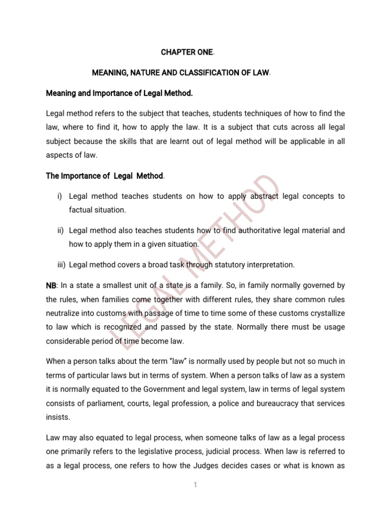 Legal Method Notes-1 | PDF