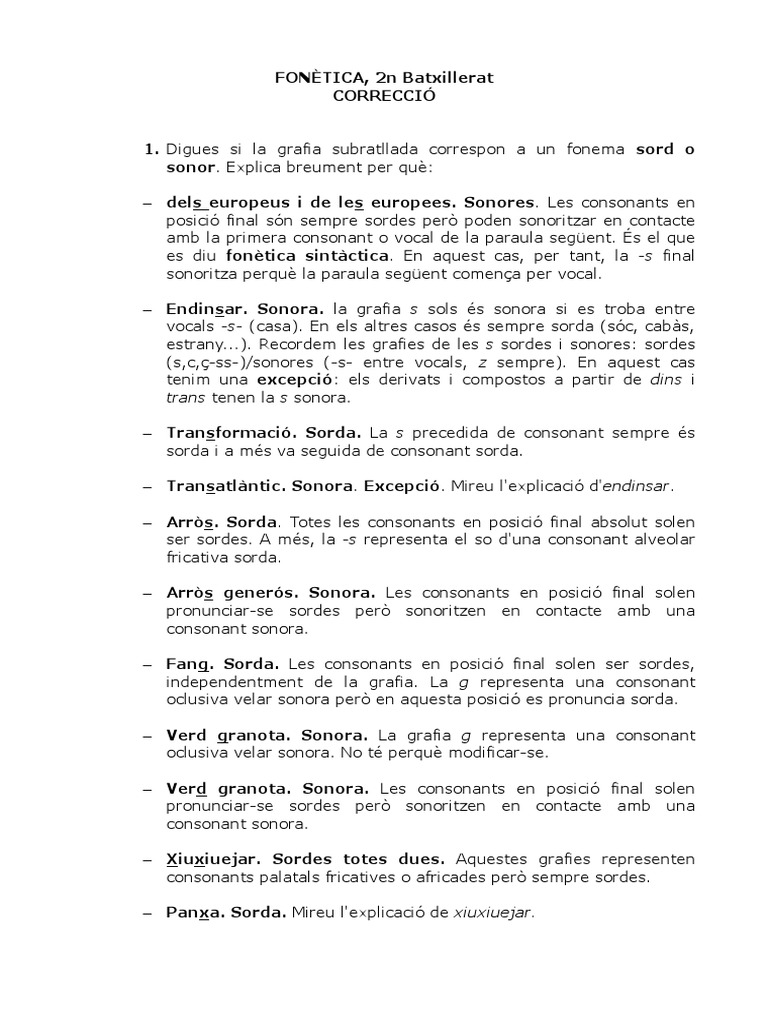 Fonètica Correcció | PDF