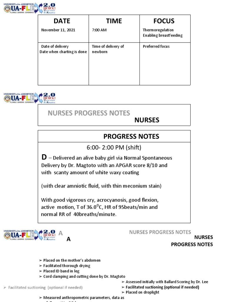 RLE 107 FDAR Immediate Care of The Newborn | PDF