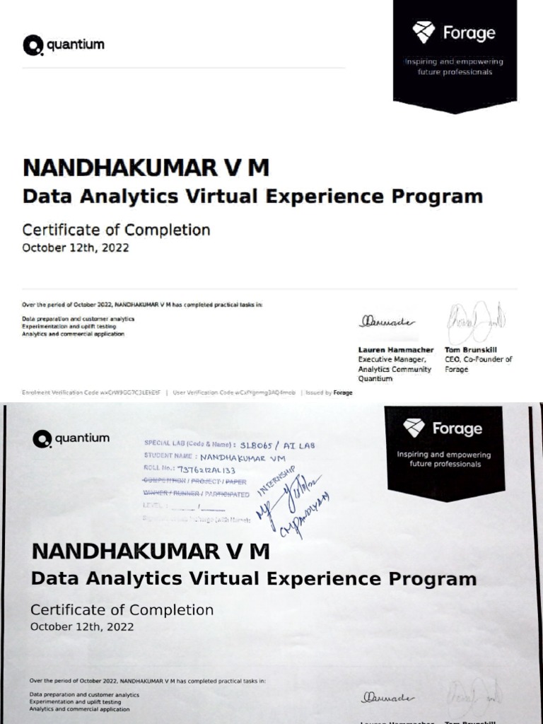 Certificate of Completion for Data Analytics Virtual Experience Program ...