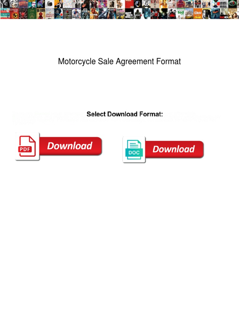 Motorcycle Sale Agreement Format | PDF | Sales | Prices