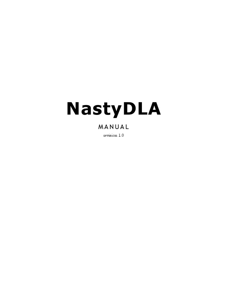 NastyDLA Manual 1.0 | PDF | Equalization (Audio) | Filter (Signal Processing)