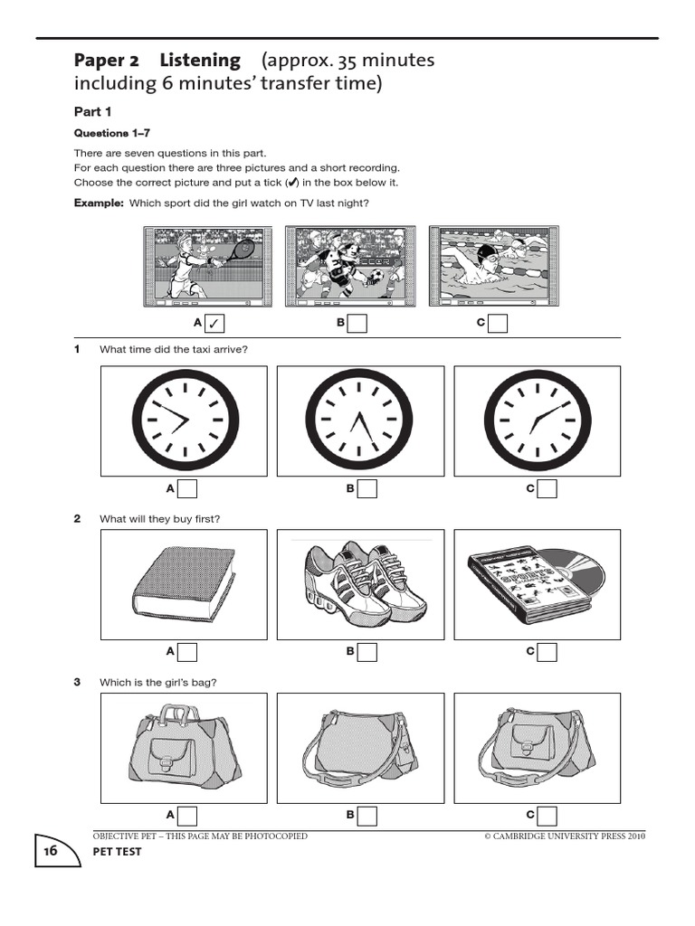 Listening Exam B1 Pdf