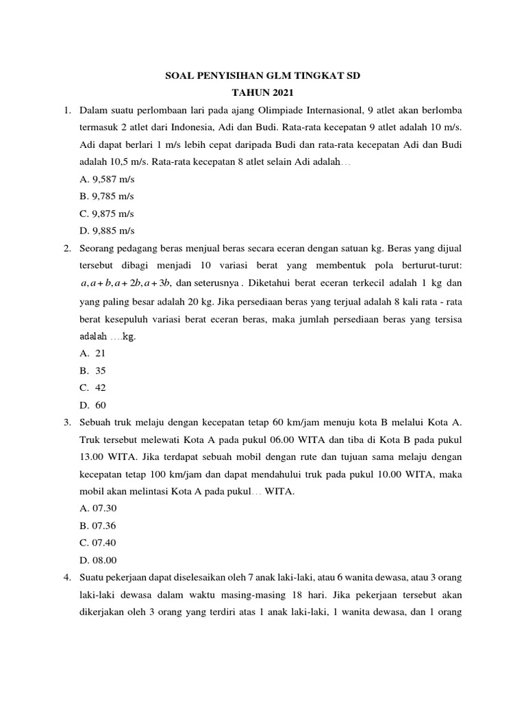 SD Penyisihan 2021 | PDF