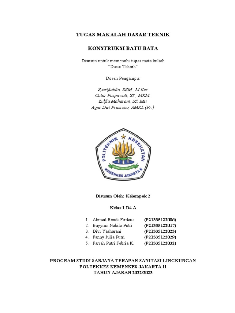 Makalah Konstruksi Batu Bata | PDF