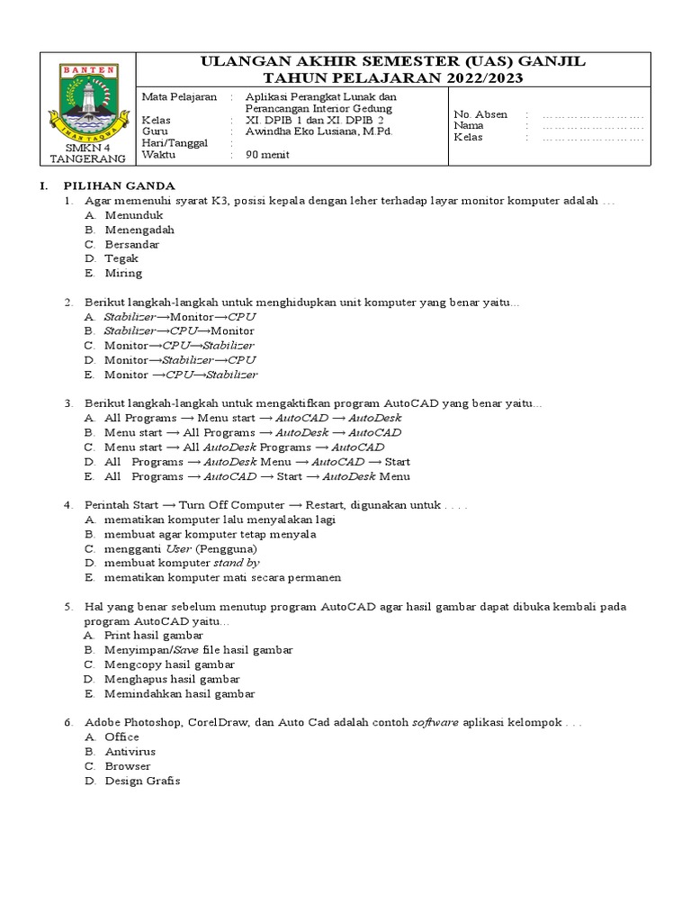 Aplikasi Perangkat Lunak Dan Perancangan Interior Gedung XI DPIB-1 | PDF | Seni | Teknologi ...