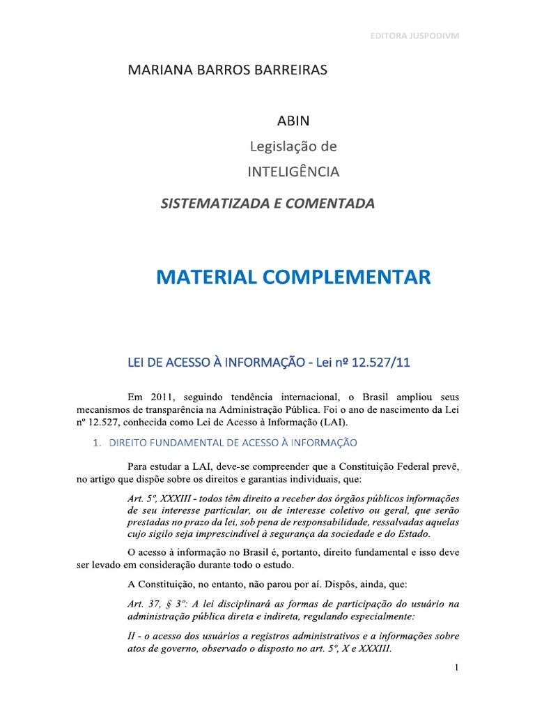Abin Sistematizada Por Mariana Barros - 1 | PDF