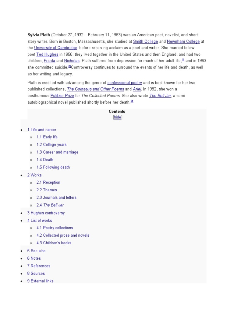 Sylvia Plath | PDF | Sylvia Plath