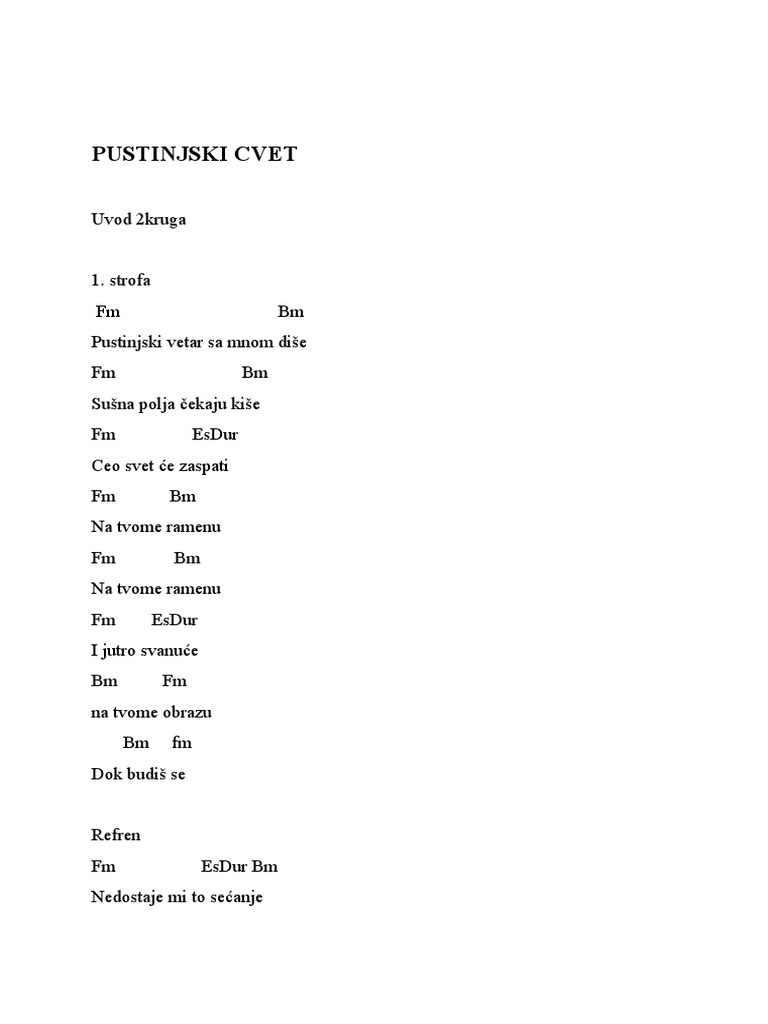 Pustinjski Cvet | PDF