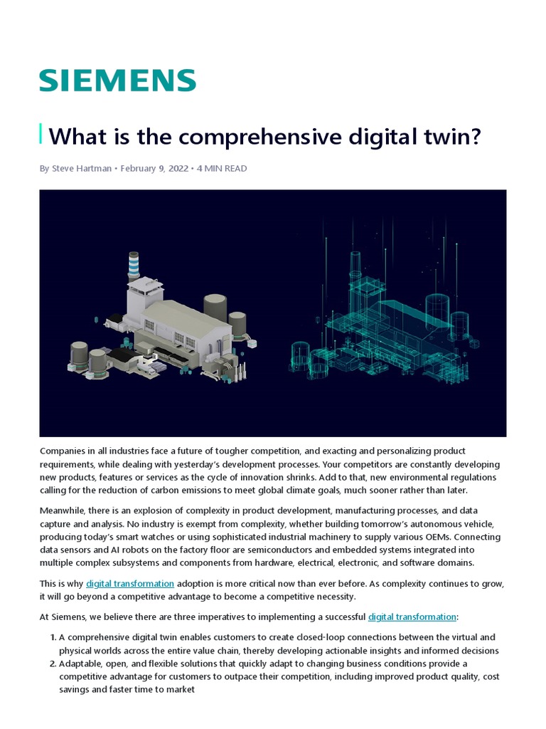 What Is The Comprehensive Digital Twin - Xcelerator | PDF | Product Lifecycle | Simulation