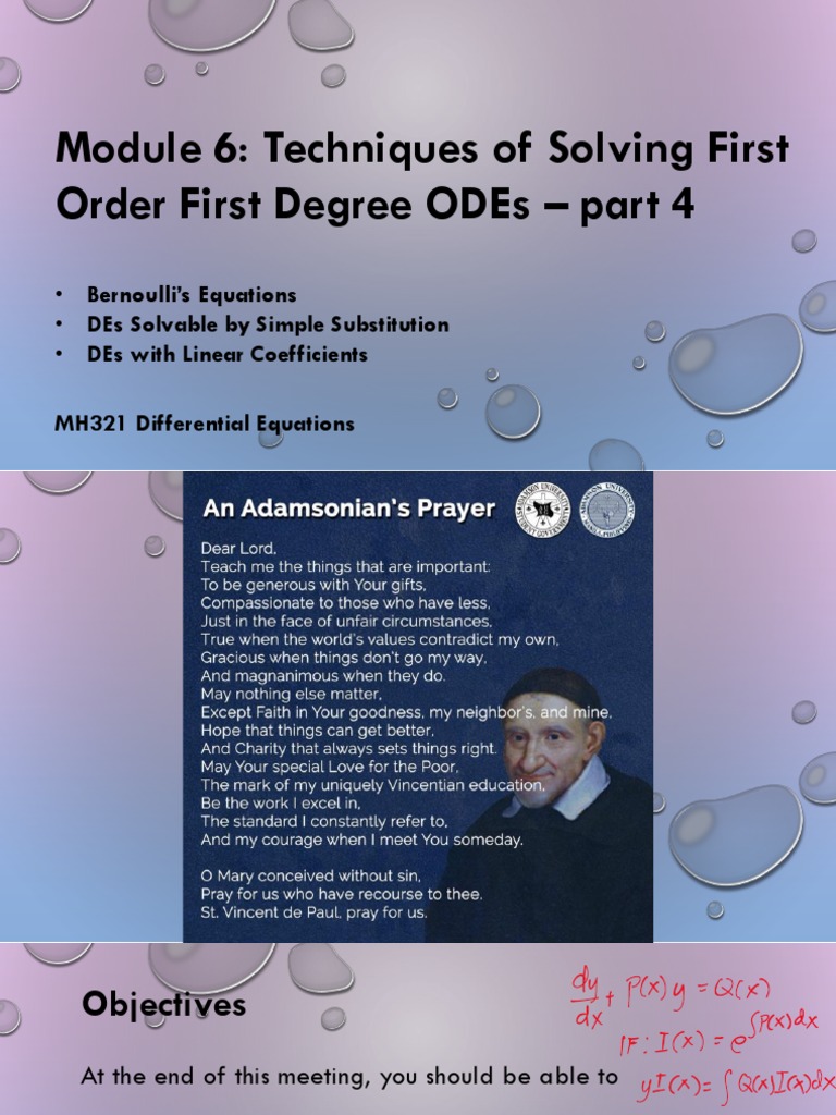 Module 6 Techniques of Solving First Order First Degree ODE-part4-BDE ... Module 6 Techniques of Solving First Order First Degree ODE-part4-BDE ...