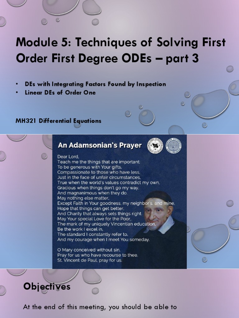 Module 5 Techniques of Solving First Order First Degree ODE-part3-DE ...