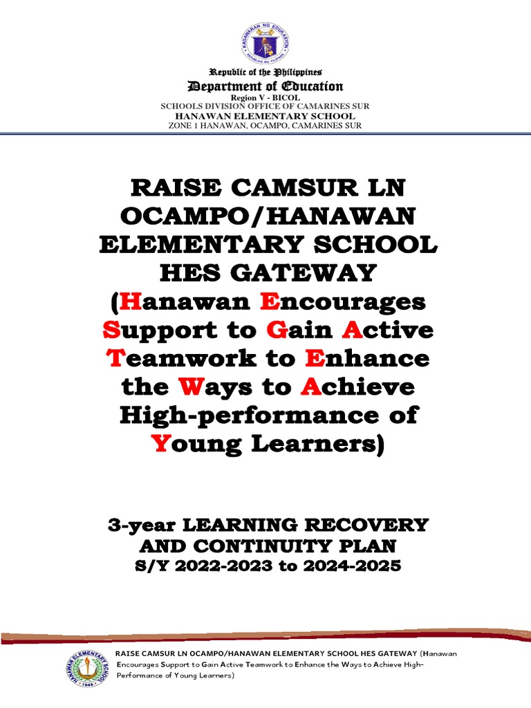 Learning Recovery Program | PDF | Literacy | Curriculum