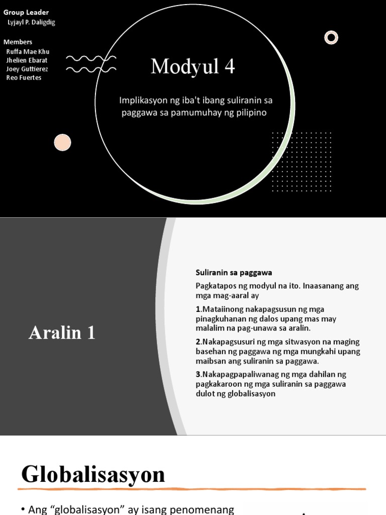 AP-10 Modyul 4 Implikasyon NG Iba't Ibang Suliranin Sa Paggawa Sa Pamumuhay NG Pilipino | PDF