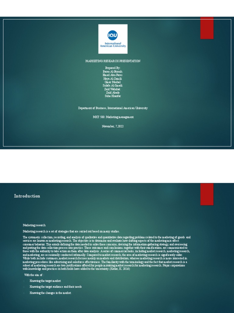 Marketing Presentation Week | PDF | Marketing | Marketing Research