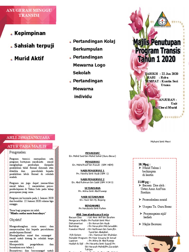Pamplet tRANSISI Tahun 1 2020 | PDF