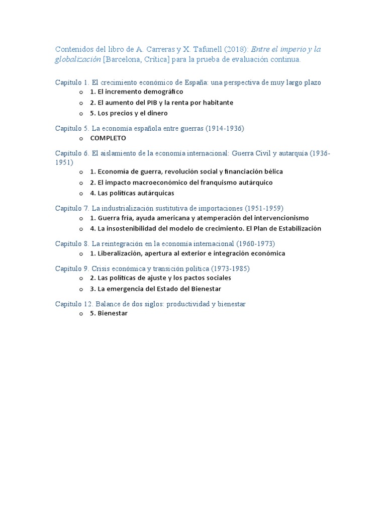 Contenidos para El Examen Del Libro | PDF