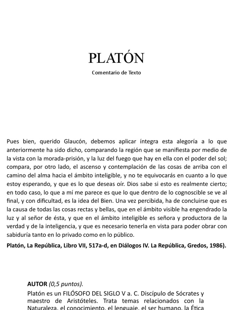 Solucion Al Comentario de Texto de Platon 1 | PDF