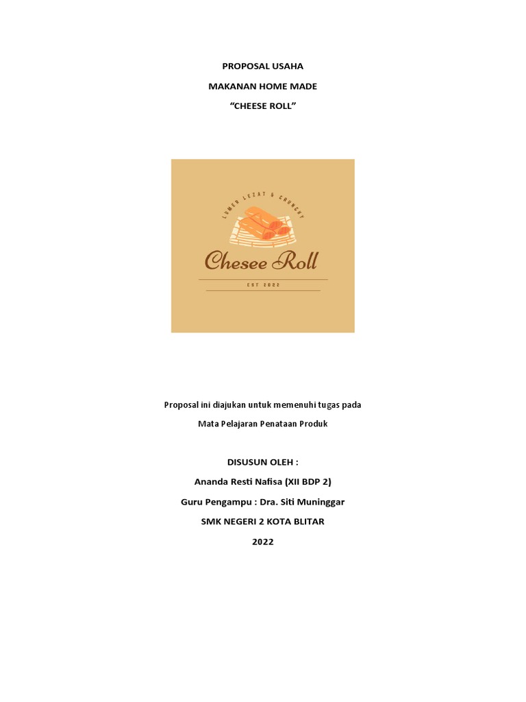 Proposal Usaha Cheese Roll-1 | PDF