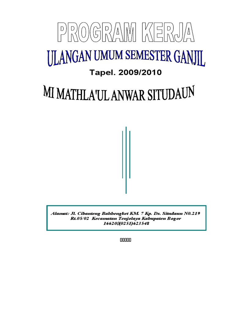 Program Kerja SMSTR GNJL Mima | PDF