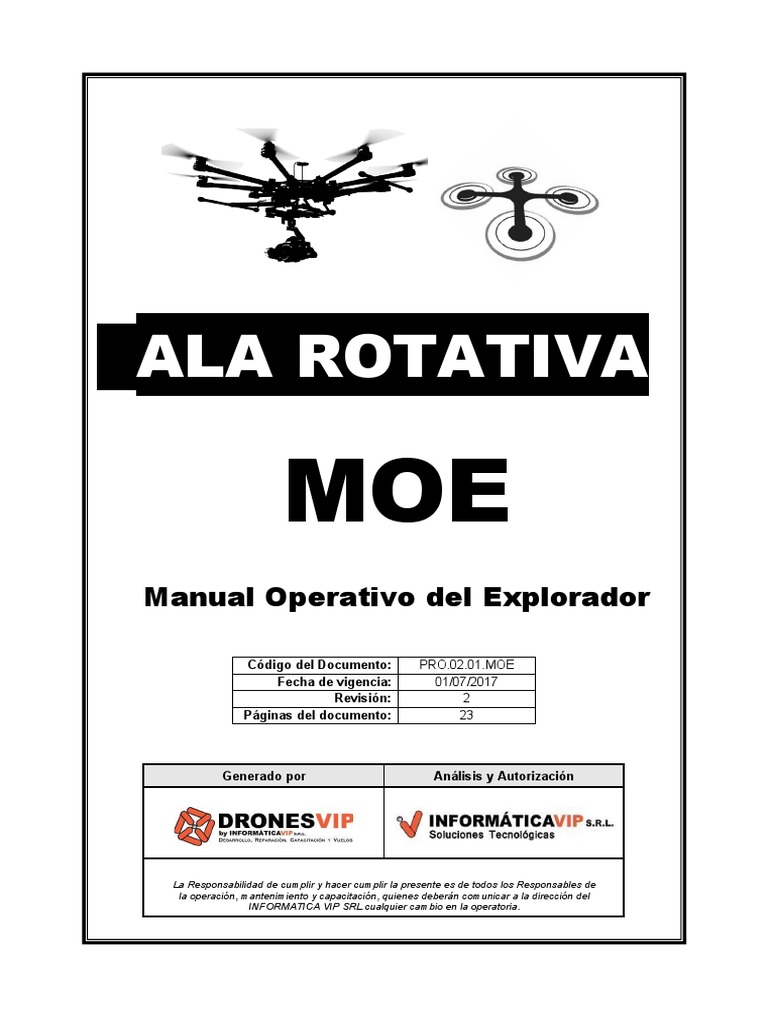 PRO 02.01.MOE Manual de ANAC de Ala Rotativa v2 1 | PDF | Vehículo aéreo no tripulado | Cargador ...