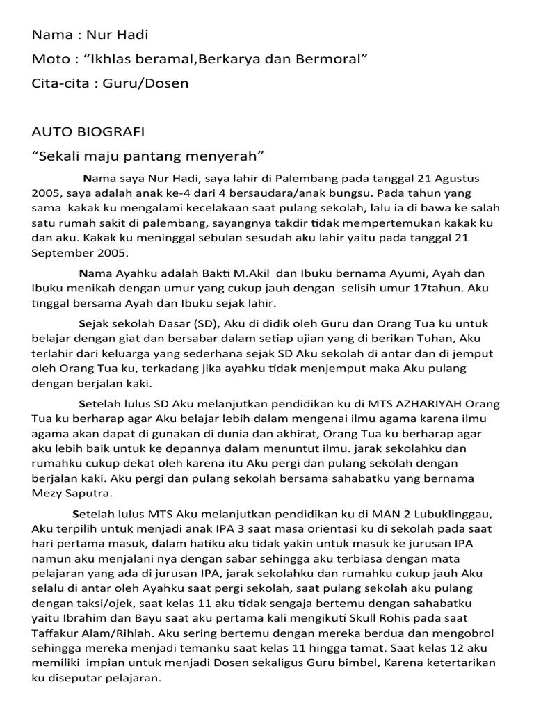 Auto Biografi Hadi Pdf Pengembangan Diri Kesehatan Holistik