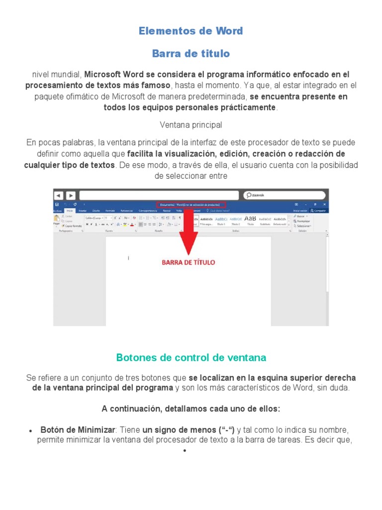 Elementos de Word2 | PDF | Ventana (informática) | Archivo de computadora