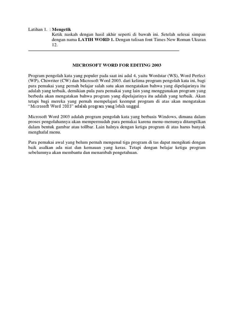 Latihan Mengetik | PDF