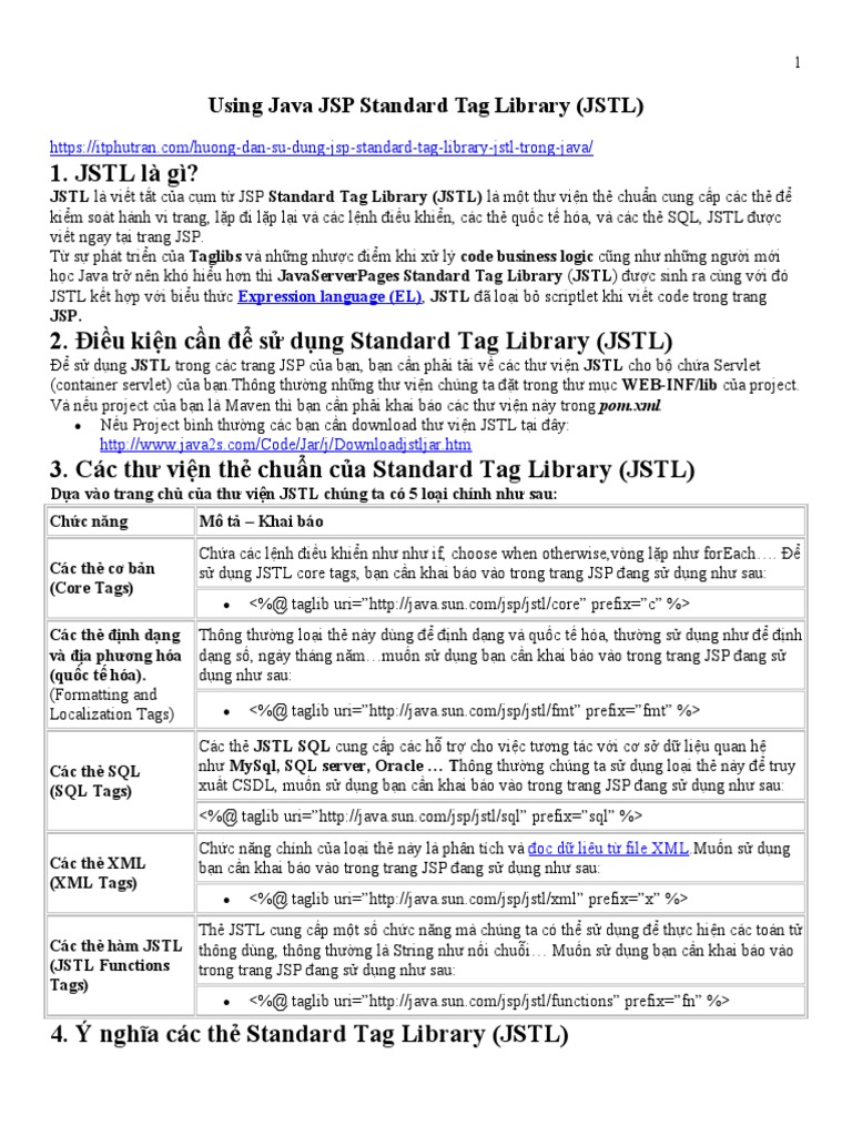 Gioi Thieu JSTL | PDF