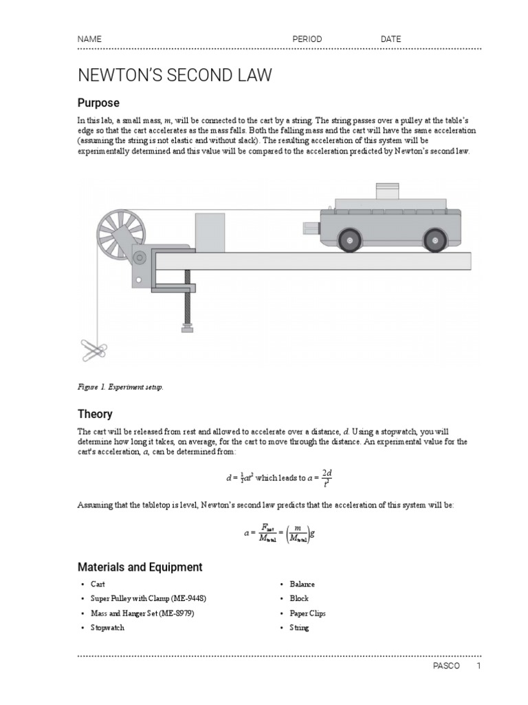 Melody Jones - Newton's 2nd Law Lab | PDF | Mass | Newton's Laws Of Motion