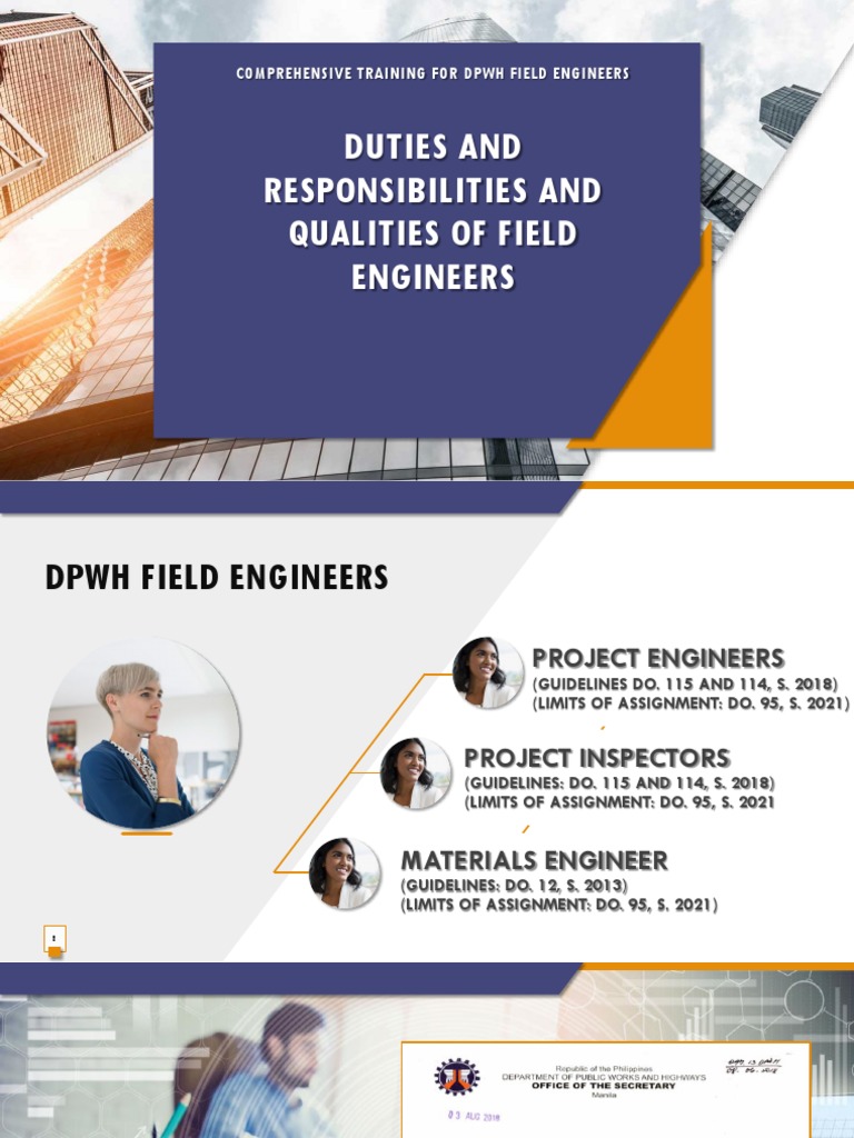 Duties and Responsibilities of DPWH FE | PDF | Specification (Technical ...