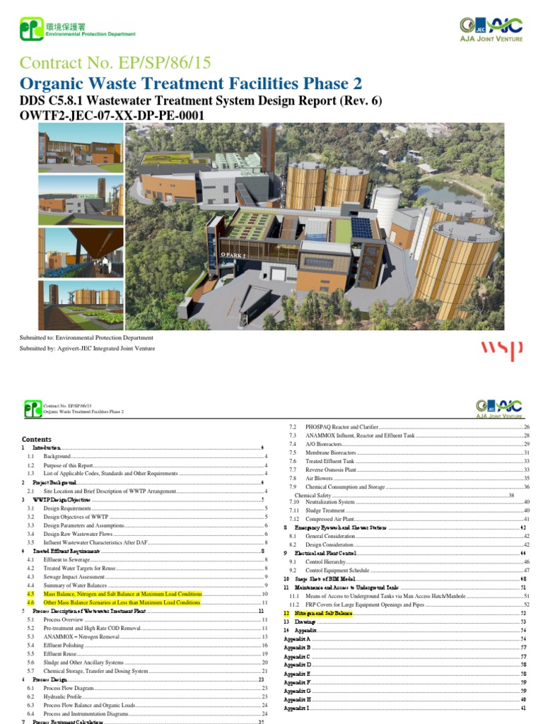 C5.8.1 - Wastewater Treatment System Design Report Rev.6 | PDF | Sewage ...