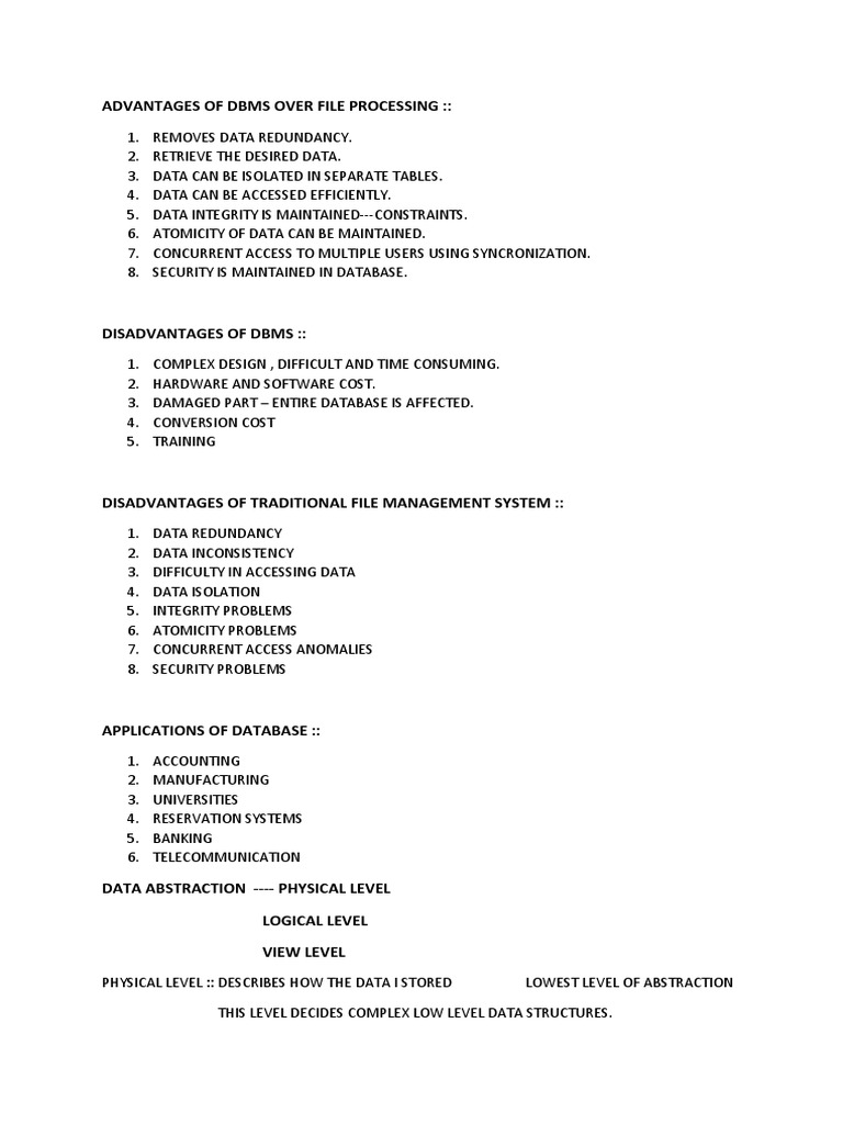 DBMS Notes | PDF | Databases | Conceptual Model DBMS Notes | PDF | Databases | Conceptual Model