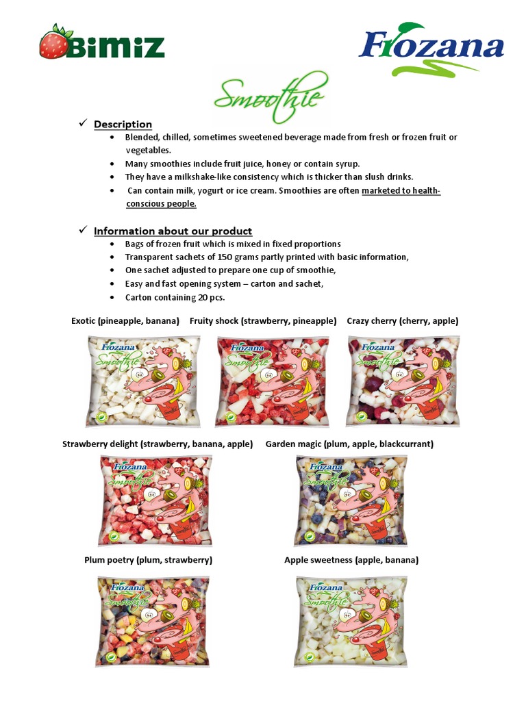Healthy Smoothie Mixes for Quick Prep | PDF | Wellness