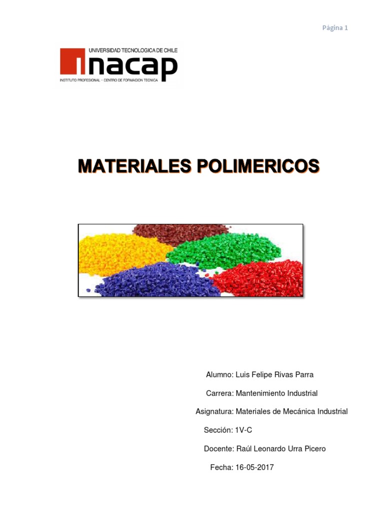 Materiales Polimericos | PDF | Polímeros | Cloruro de polivinilo